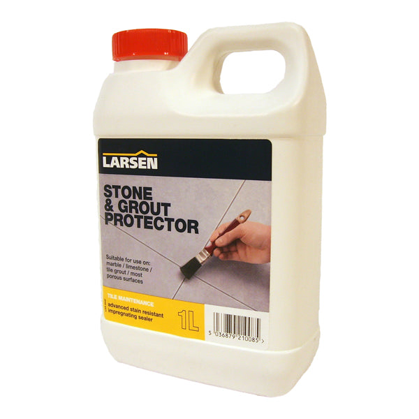 Larsen Stone & Grout Protector - Clear-Drying, High-Performance, Stain