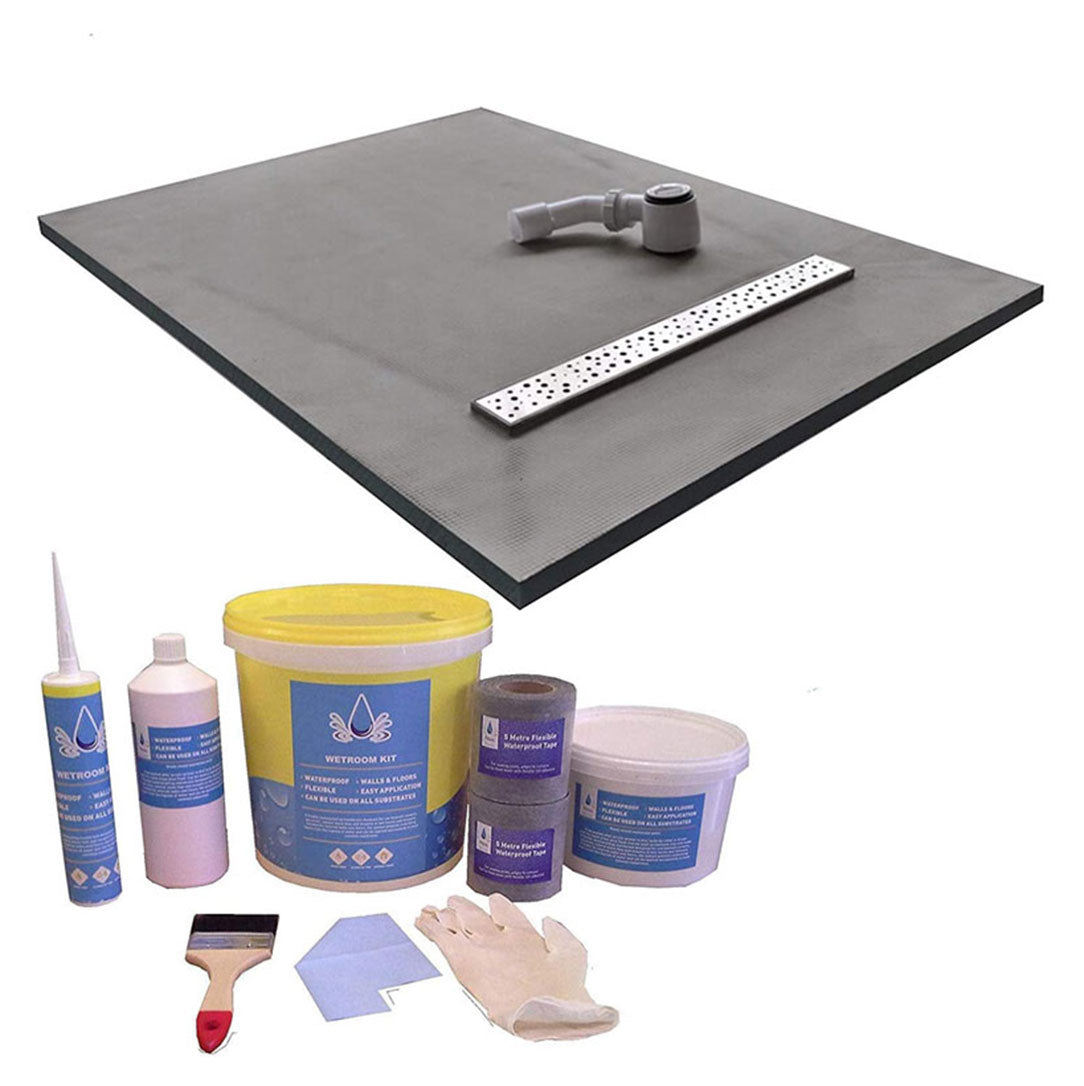 30mm Linear Tile Base Tray & Waste System (Y/L) - Waterproof Watertigh
